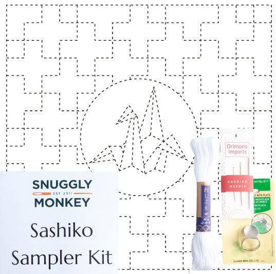 Orizuru Crane Complete Sashiko Kit – Snuggly Monkey
