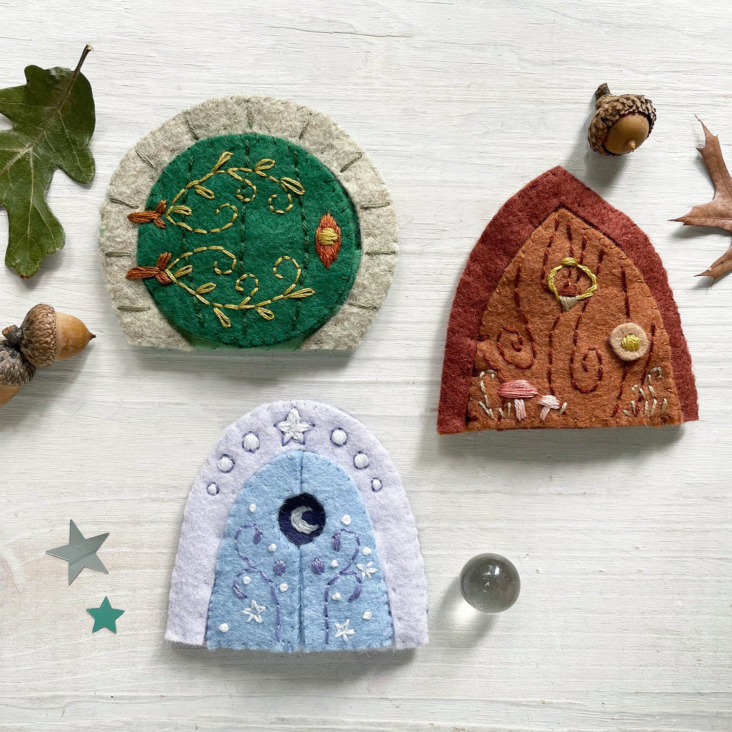 PDF Pattern - Secret Doors Wool Felt Embroidery Pattern – Snuggly Monkey