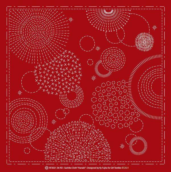 QH Holiday Sashiko Embroidery Sampler - Hanabi - Snuggly Monkey