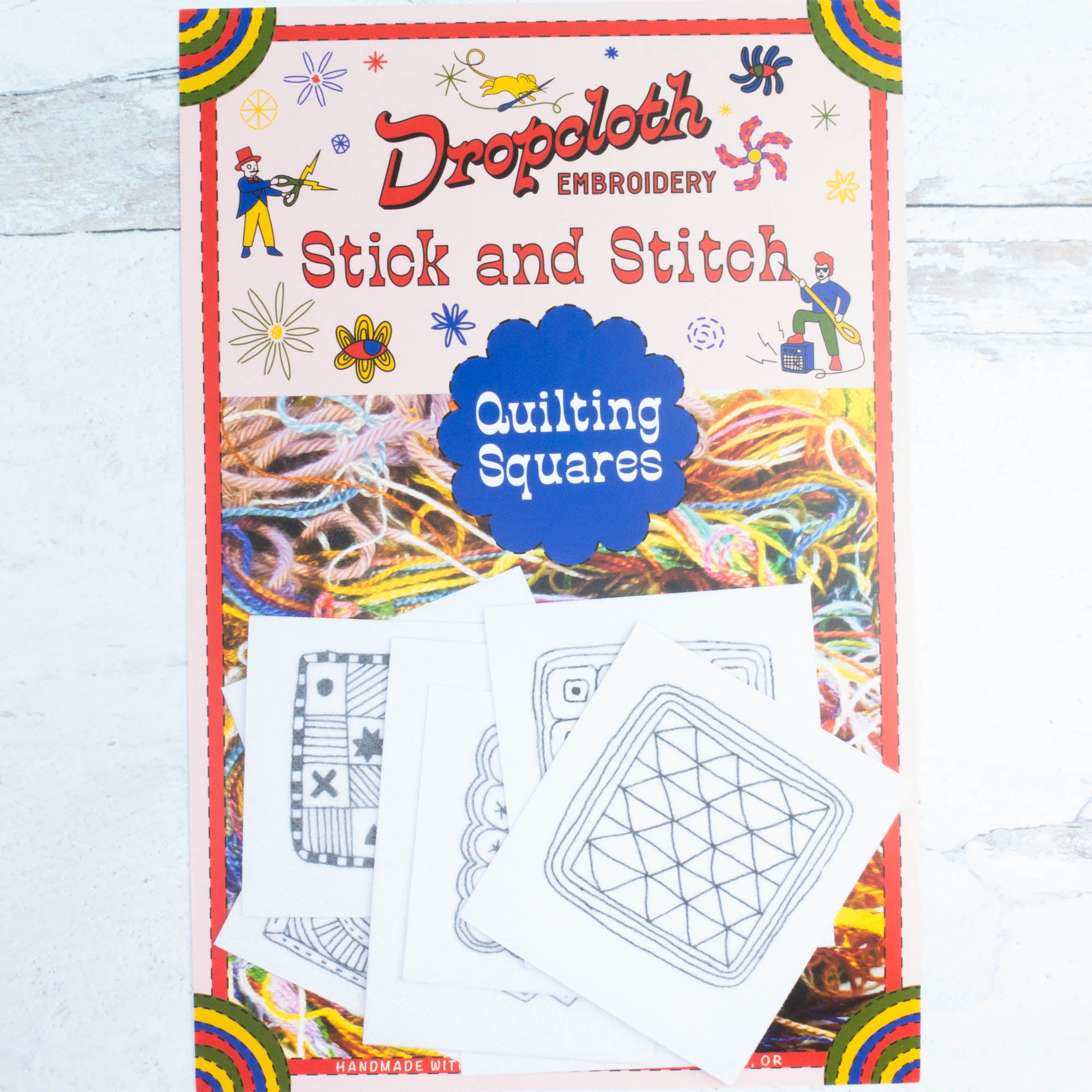 Quilting Squares Stick & Stitch Embroidery Patterns – Snuggly Monkey
