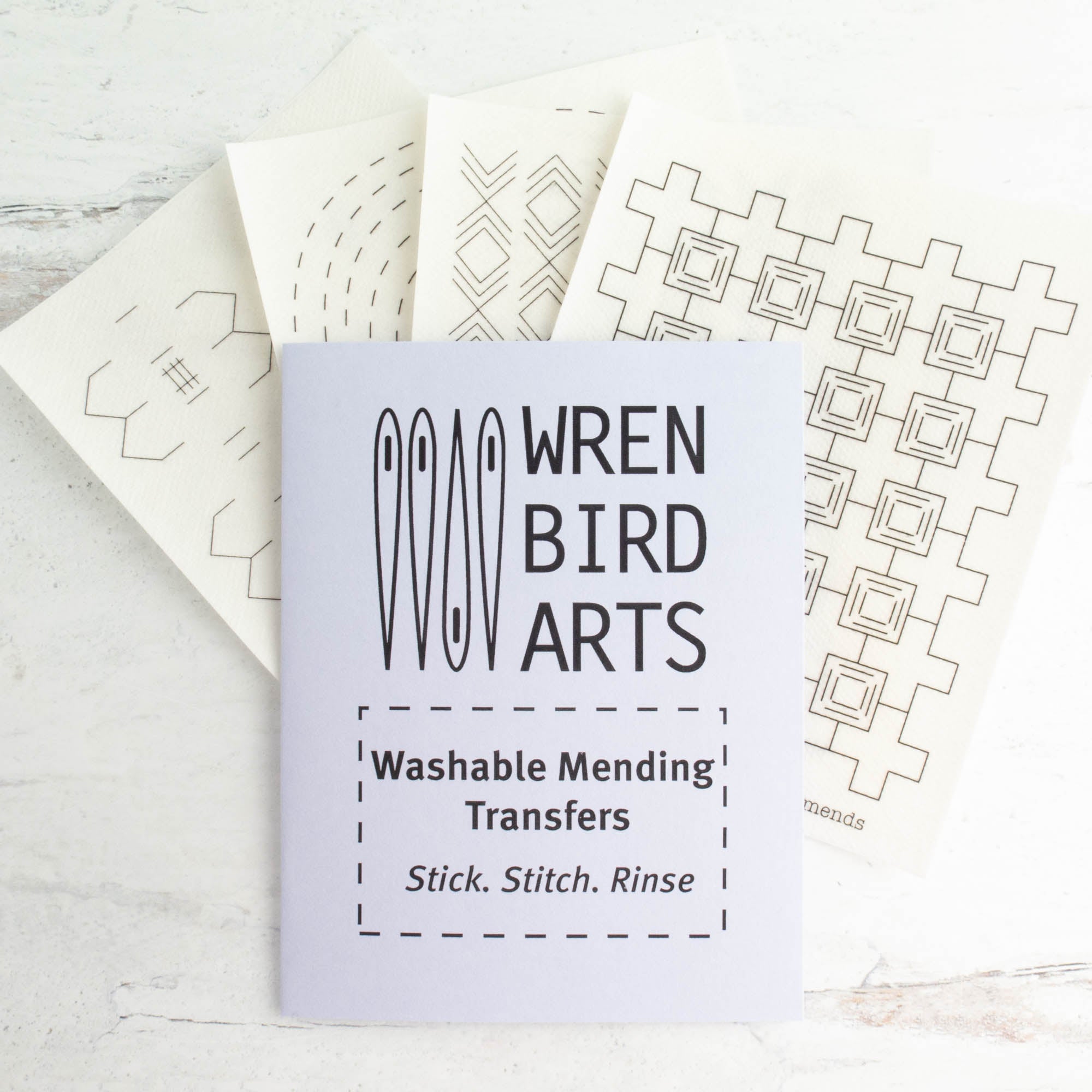 Stick & Stitch Sashiko Mending Patterns - Lavender Set – Snuggly Monkey