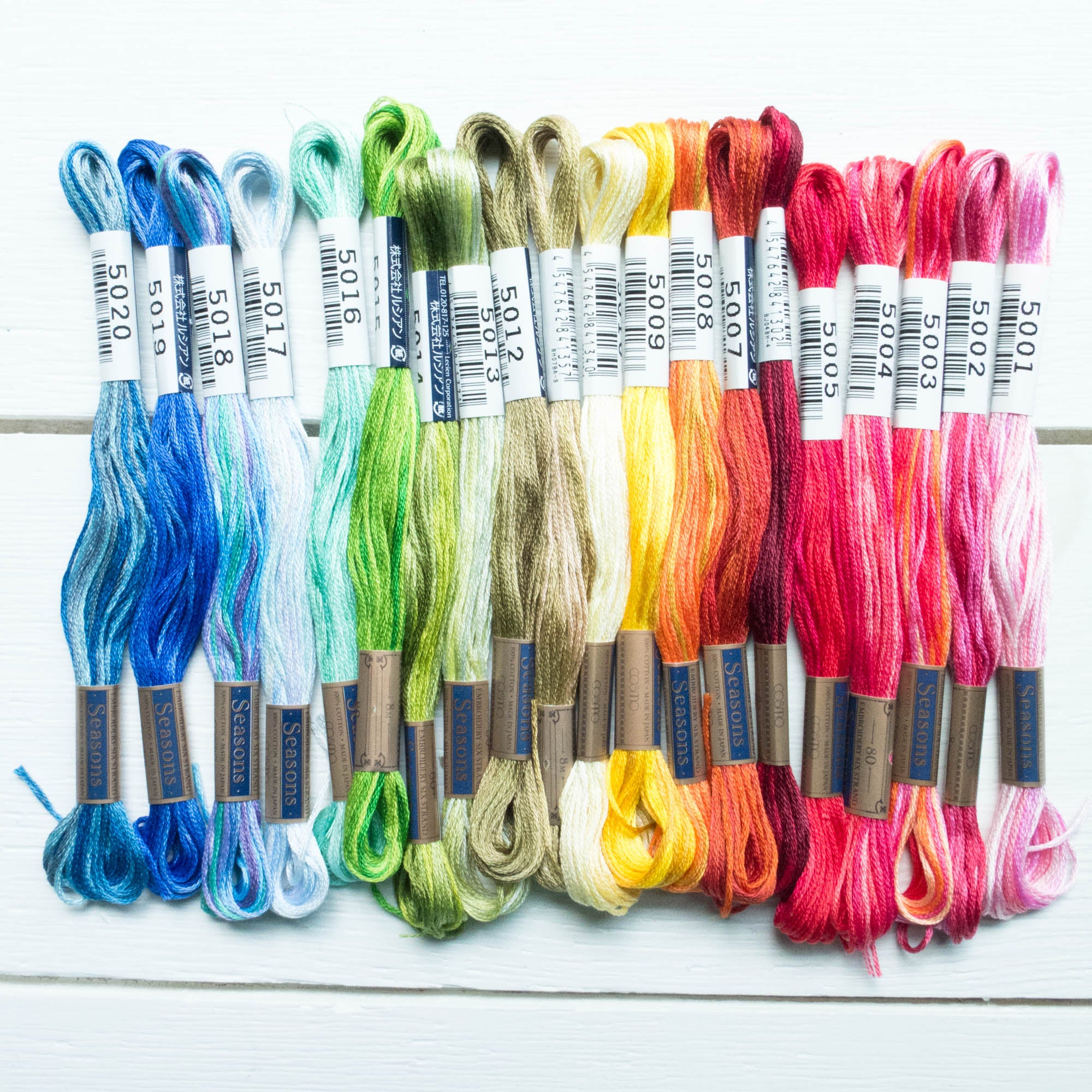 Cosmo Seasons Variegated Embroidery Floss Set - Rainbow - Snuggly Monkey