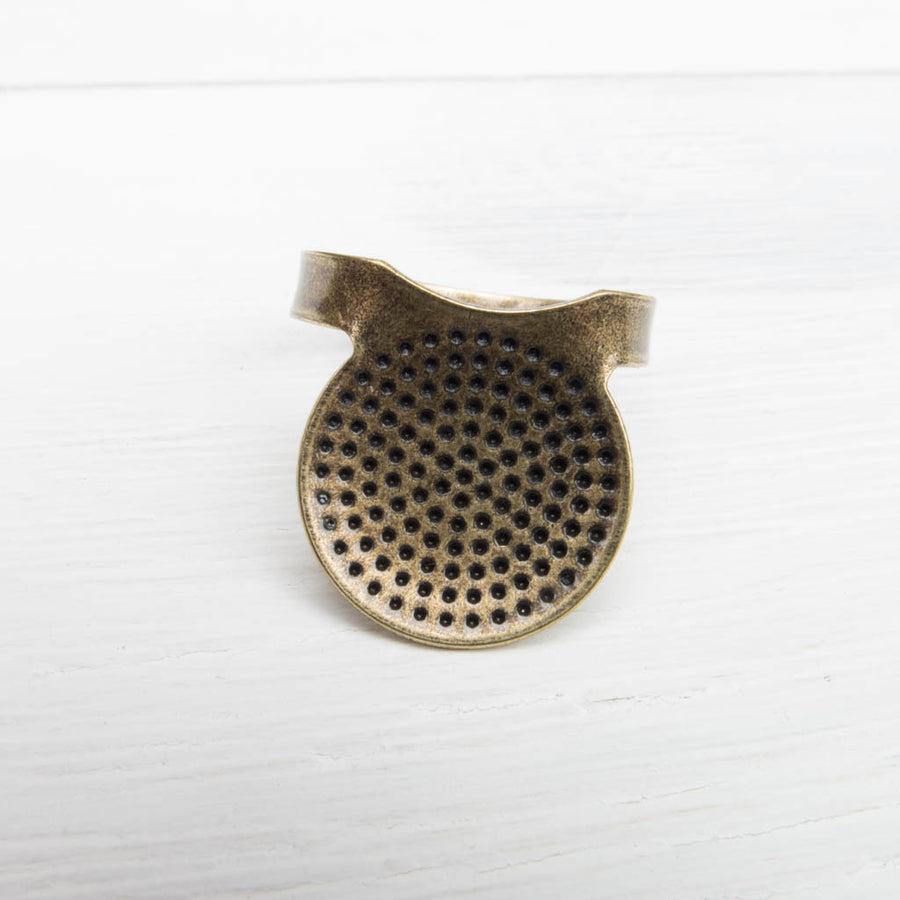 Bronze Adjustable Sashiko Palm Thimble – Snuggly Monkey