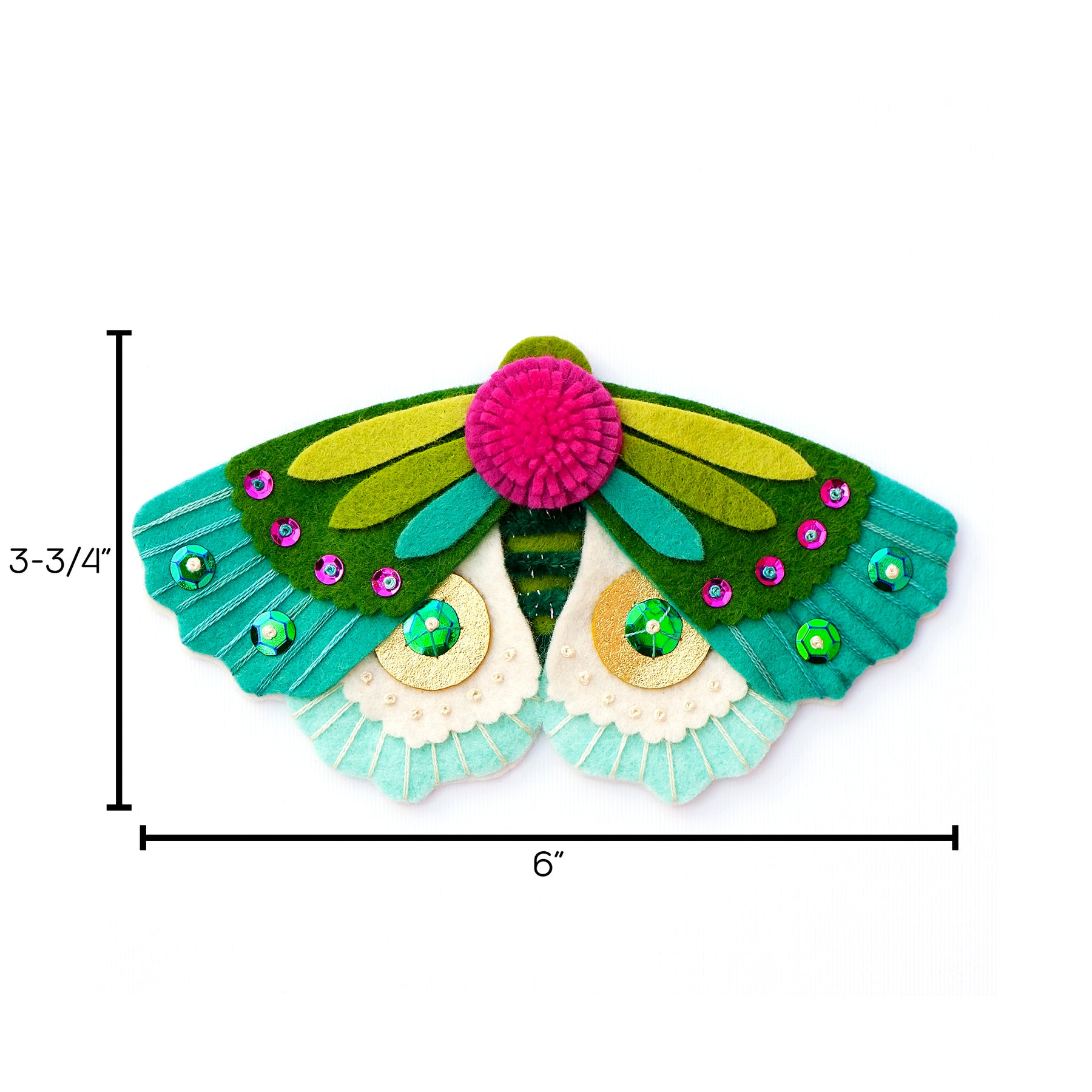 PDF PATTERN - Blue Winged Moth Wool Felt Ornament – Snuggly Monkey