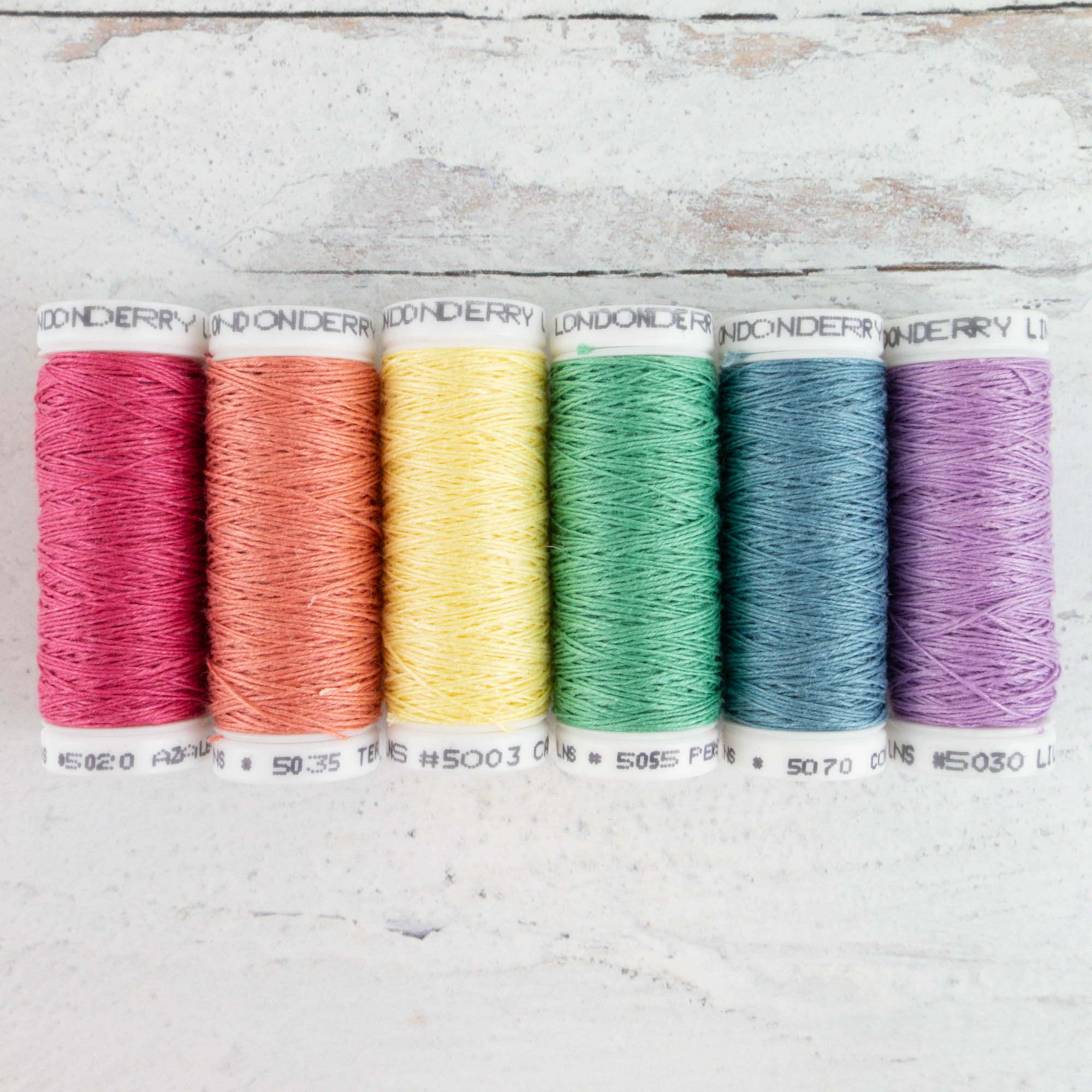 Londonderry Linen Thread (50/3) - Muted Rainbow Set – Snuggly Monkey