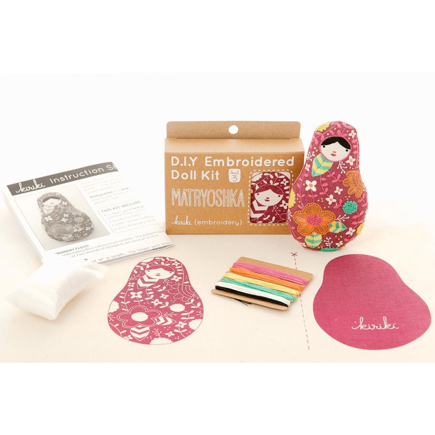 Matryoshka Plushie Embroidery Kit – Snuggly Monkey
