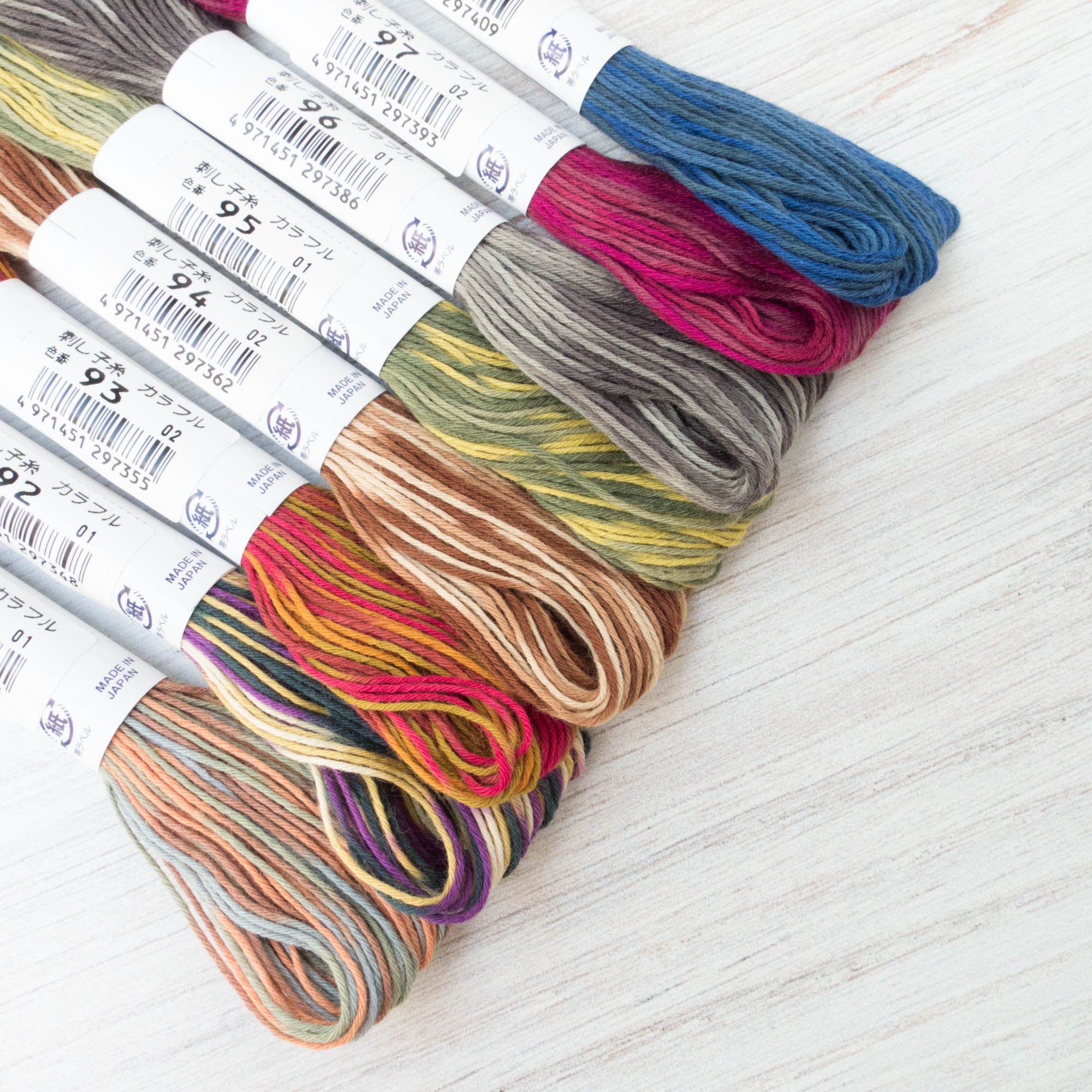 Short Pitch Variegated Sashiko Thread Collection - Snuggly Monkey