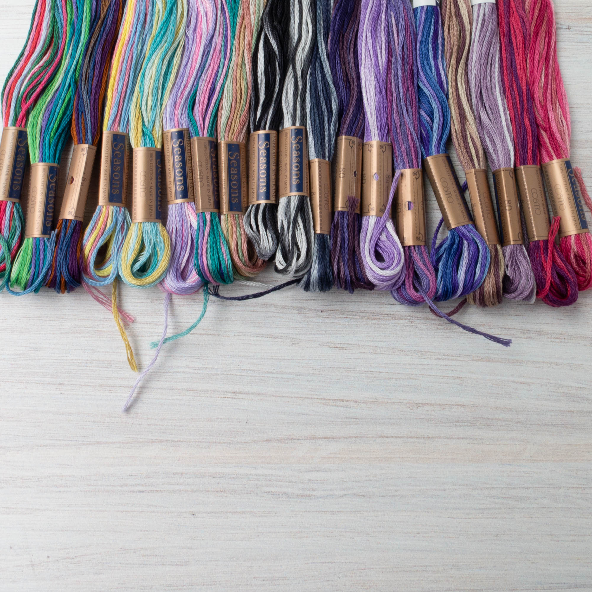Cosmo Seasons Variegated Embroidery Floss Set - 8000s Rainbow - Snuggly ...