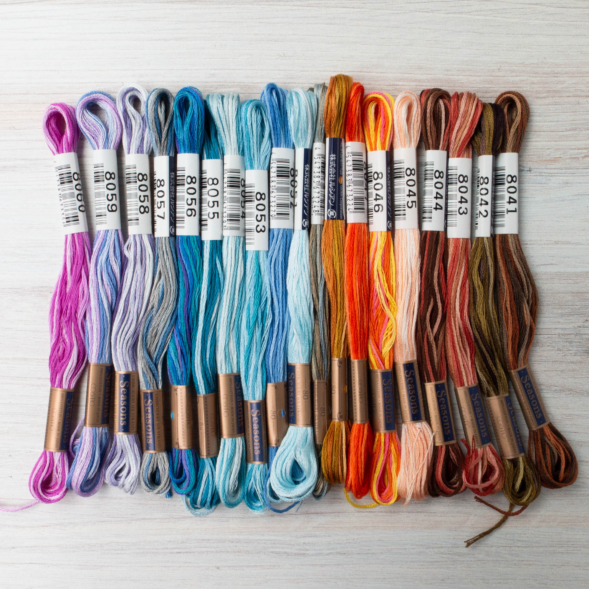 Complete Collection Cosmo Seasons Variegated Embroidery Floss Set - 80 ...
